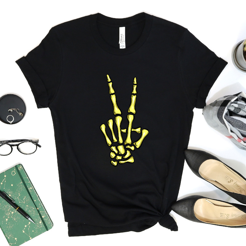 Skeleton T-Shirt - Peace Sign Tee - Controse