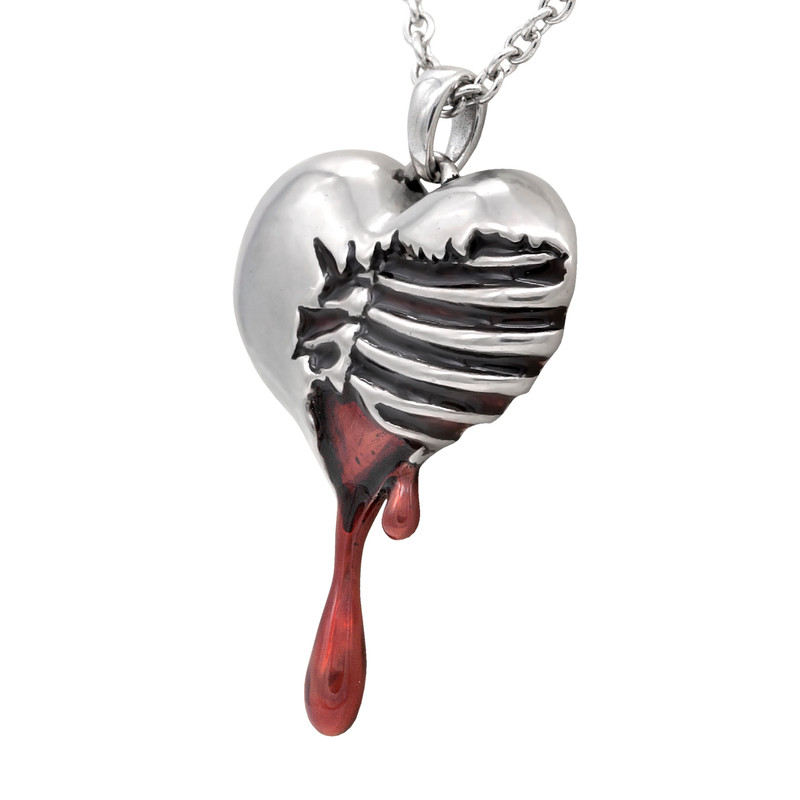 Bleeding Heart Necklace - Stainless Steel & Red Epoxy Finish | Controse