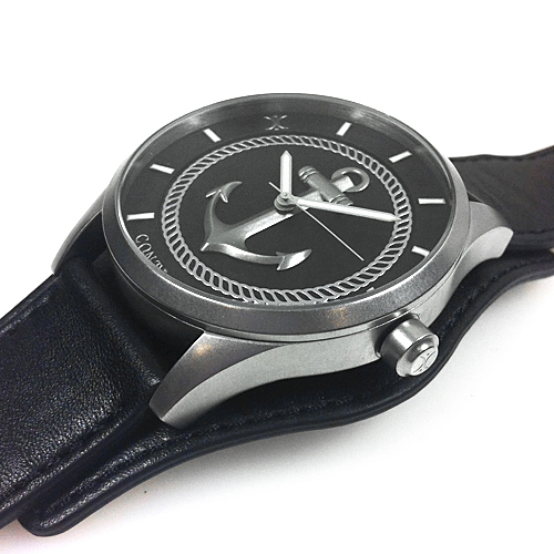 Anchor Watch Anchor Strong - Black Leather Wristband - Controse