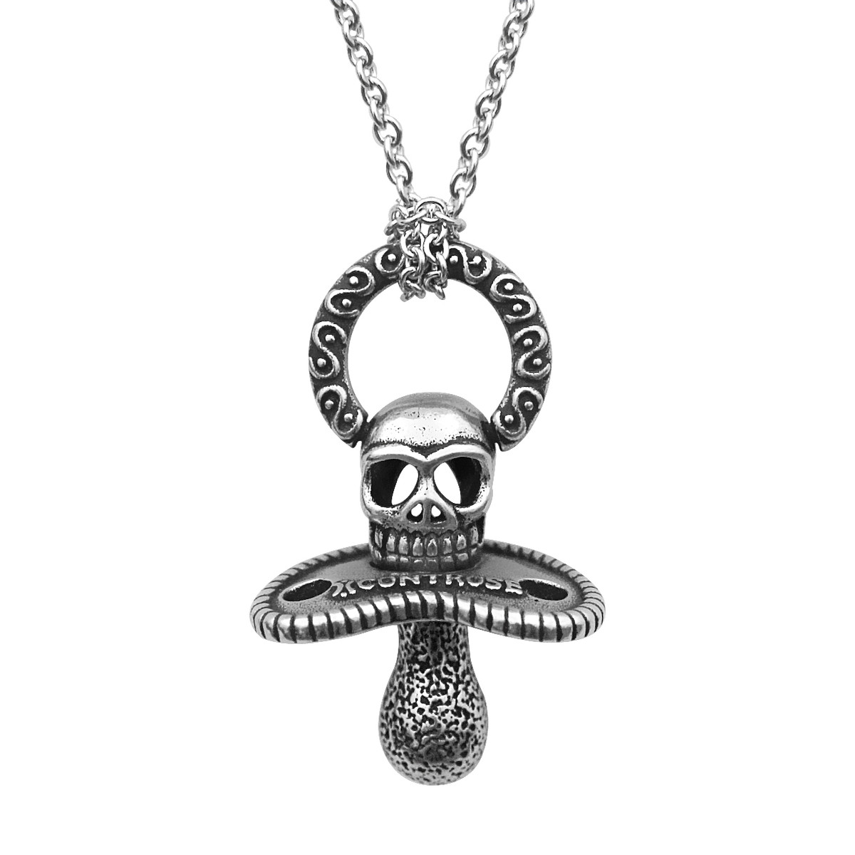 Skull Pacifier Pendant Necklace -Controse
