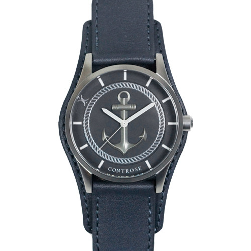 Anchor Watch Anchor Strong - Gray Leather Wristband - Controse