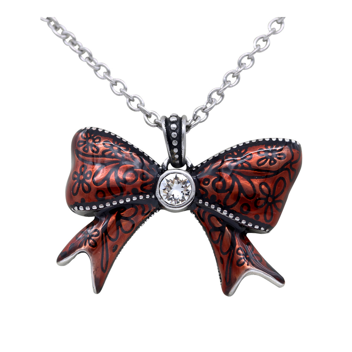Pretty Red Bow Necklace - Controse