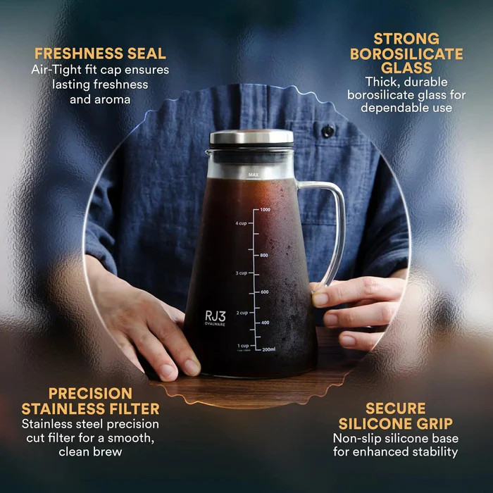 Cold Brew Iced Coffee Maker/Tea Infuser - 1.0L - WaterDistillersDirect.com