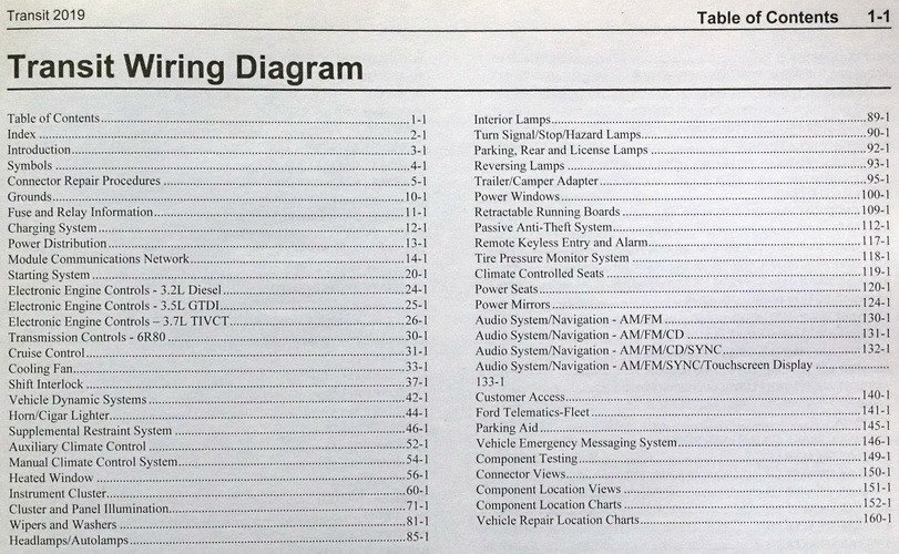 2019 Ford Transit Electrical Wiring Diagrams Manual Original - Factory ...