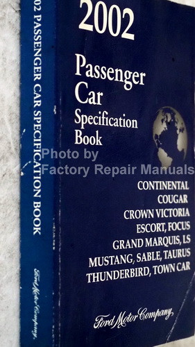 2002 Ford Lincoln Mercury Car Service Specifications Book - Factory ...
