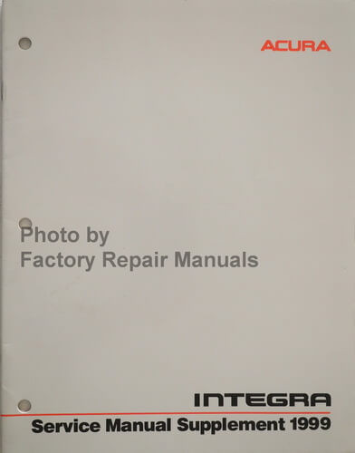 1999 Acura Integra Service Manual Supplement