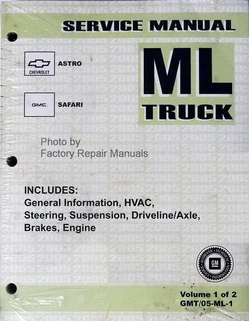 2005 Chevy Astro, GMC Safari Van Factory Service Manual Set Original ...