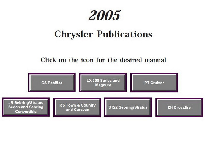 2005 Chrysler Pacifica Factory Shop Service and Diagnostic Manuals on ...