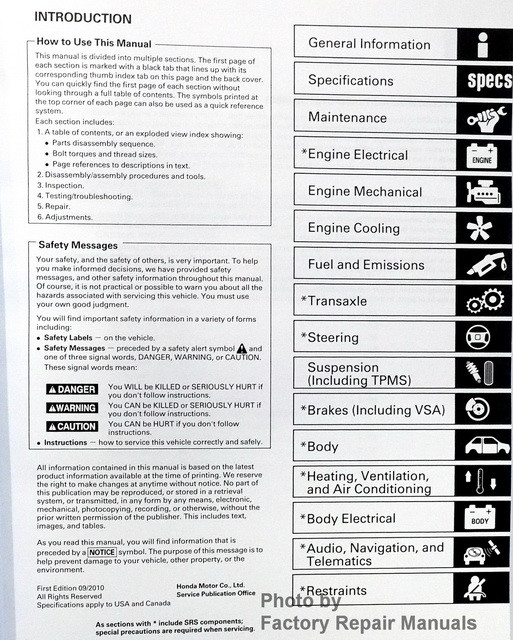 2006-2011 Honda Civic Factory Shop Service Manual Set Gas Models ...