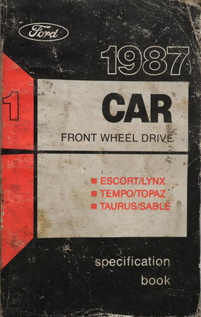 1987 Ford FWD Passenger Car Specifications Book