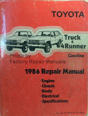 1986 Toyota Truck and 4Runner Factory Service Manual Original Shop ...