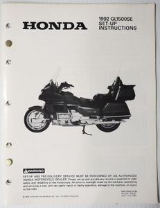 1992 GL1500 SE Gold Wing Original Set-Up Instructions Manual w/ Wiring ...