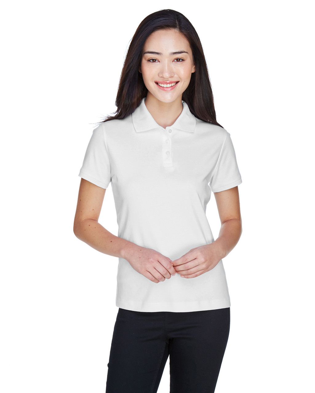 Devon&Jones D140SW Ladies' Solid Perfect Pima Interlock Polo
