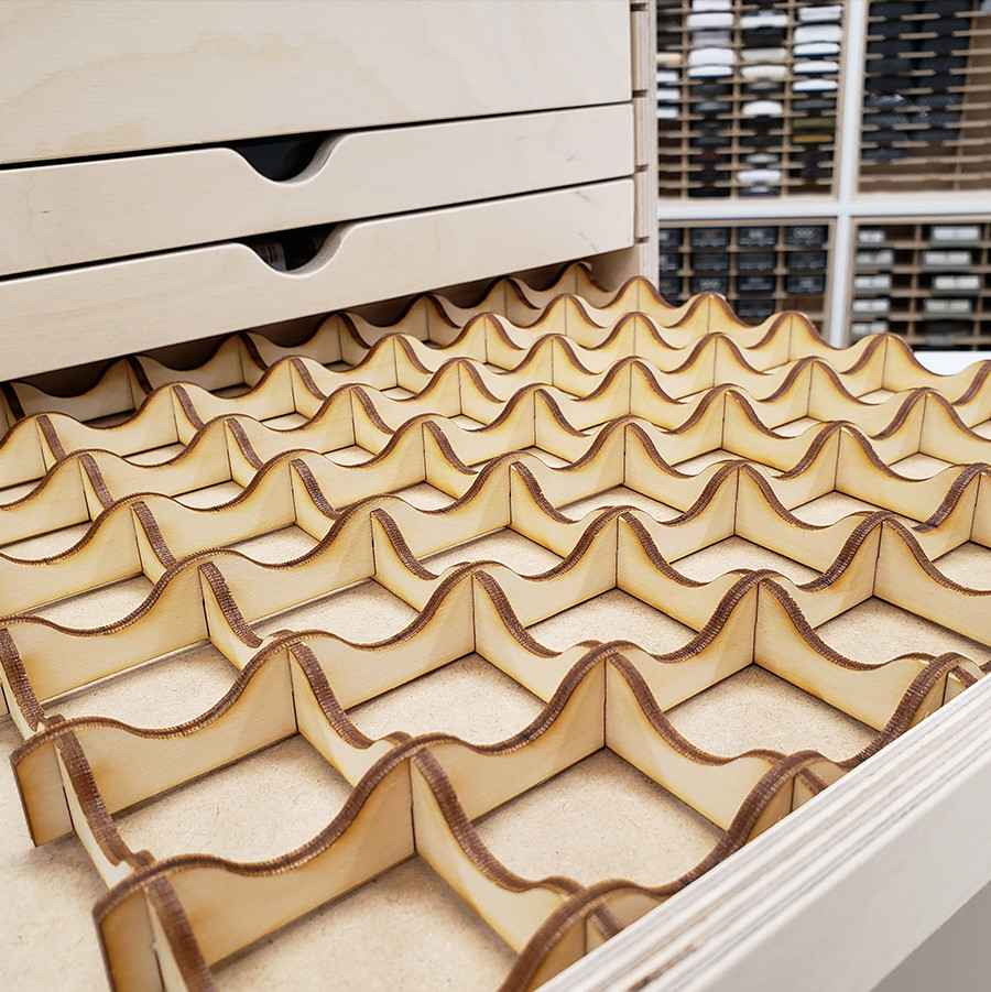 Mini Ink Pad Cube Storage | Wood Drawer Dividers