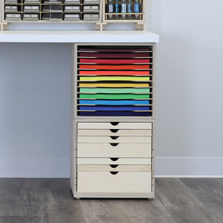 12x12 Desk Paper Rack & Storage Drawers | Stamp-n-Storage