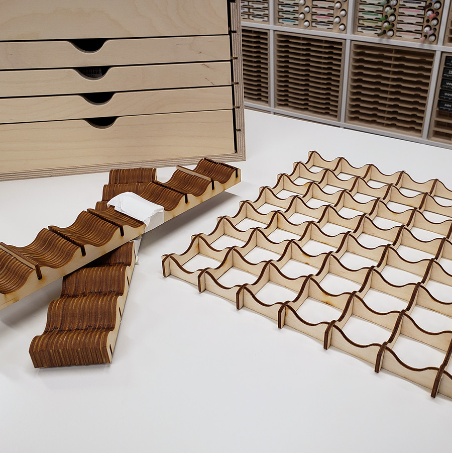 Mini Ink Pad Cube Storage | Wood Drawer Dividers