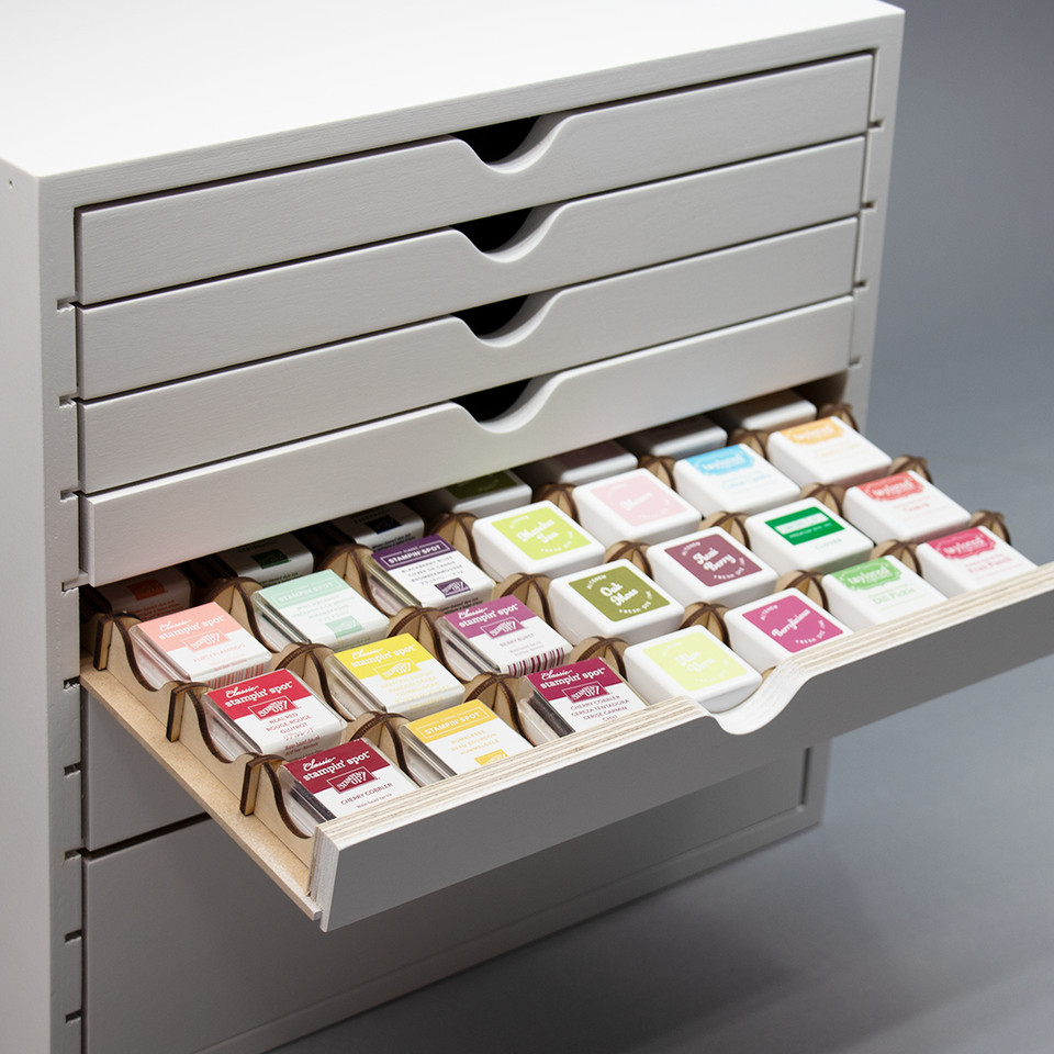 Mini Ink Pad Cube Storage | Wood Drawer Dividers
