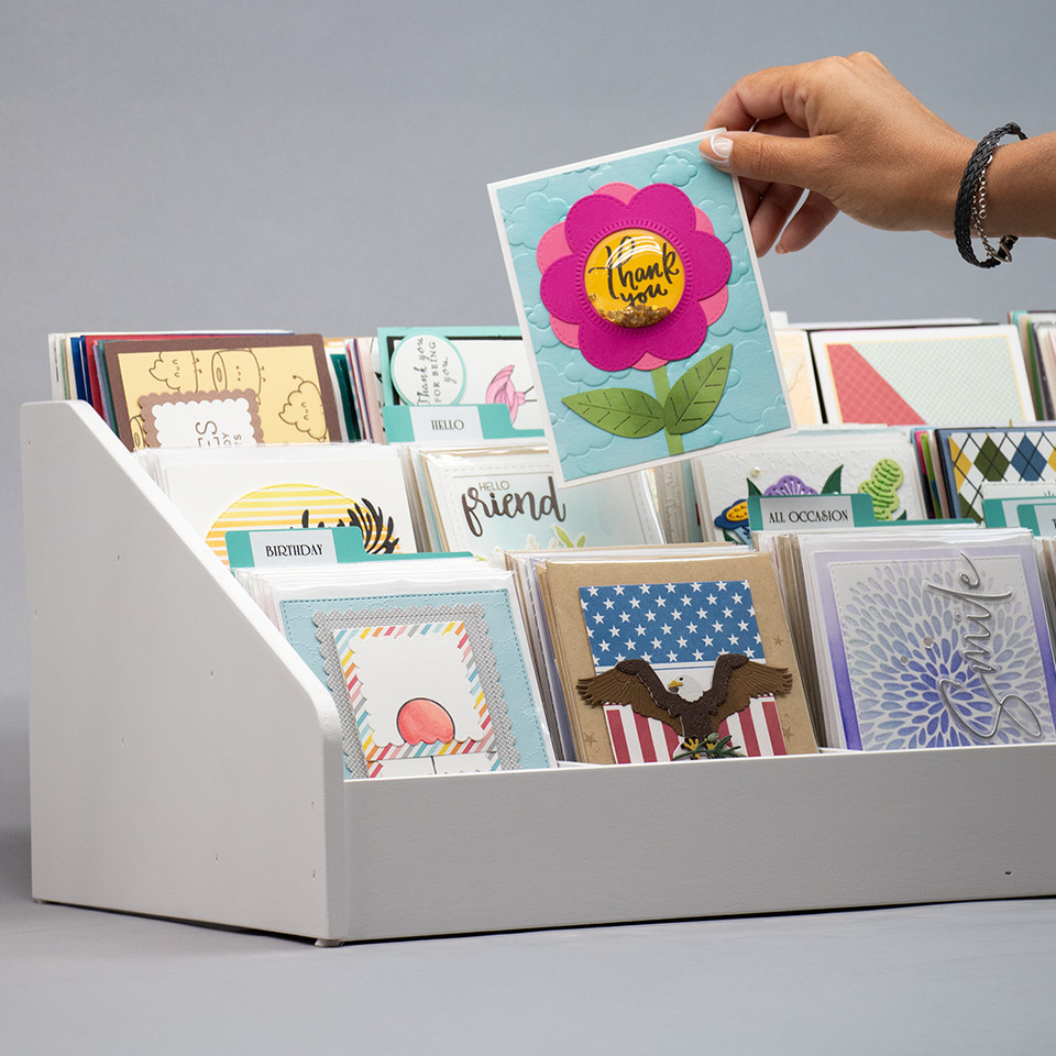 Multi Level Greeting Card Display Shelf | Stamp-n-Storage