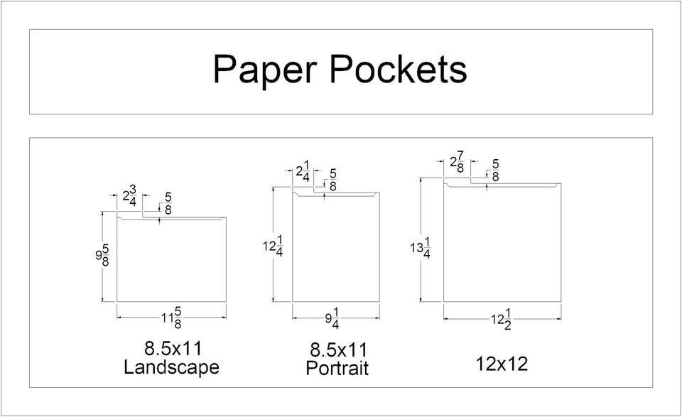 12x12 and 8.5x11 Paper Pockets | Landscape and Portrait