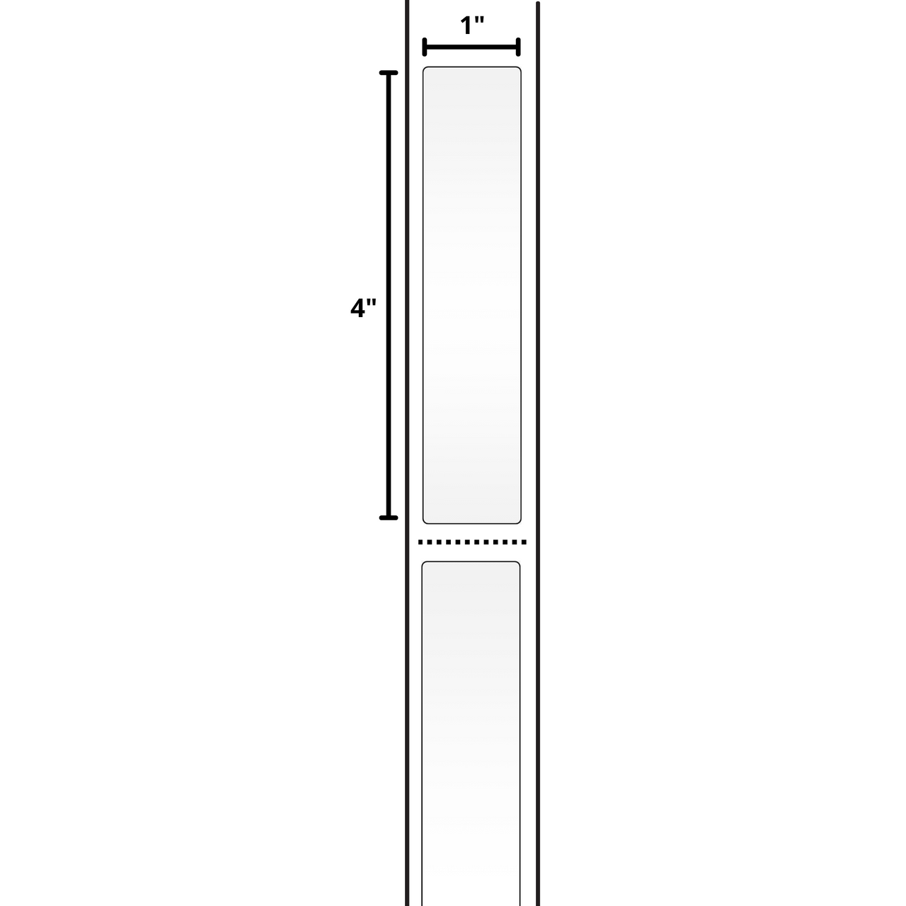 1X4 White Direct Thermal Label Rolls 3 inch Core | BisLabels.com