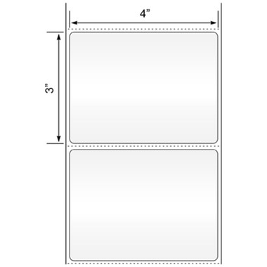 4X3 White Permanent Adhesive Direct Thermal Label Rolls 1 inch Core ...