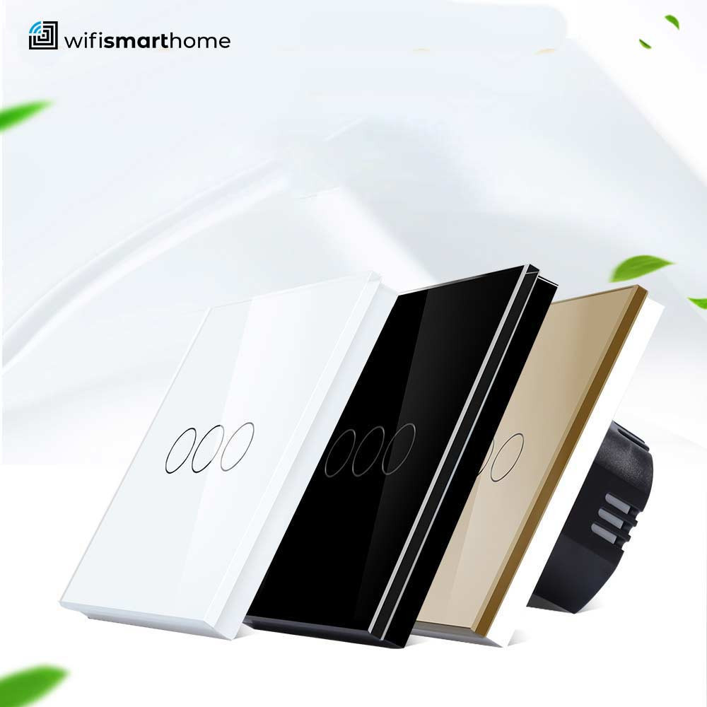 2 Way Three Gang Pure Glass Wifi Switch
