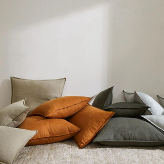 Como Linen Cushion Caper | Weave Home