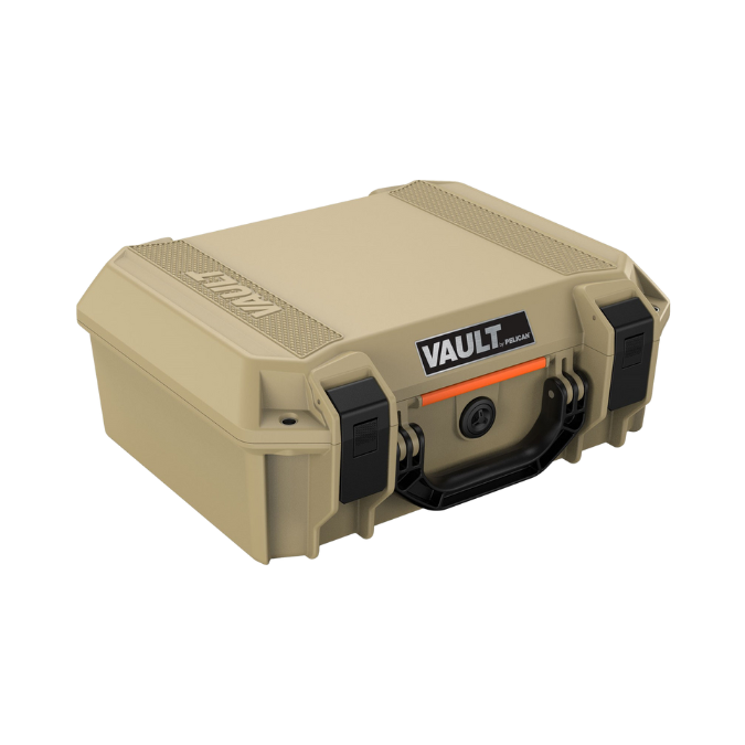 PELICAN V200 VAULT MEDIUM PISTOL CASE TAN - Freedom Outdoors
