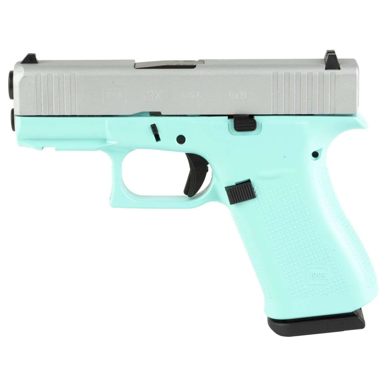 GLOCK 43X 9MM 10 ROUNDS REB/SILVER WITH FRONT RAIL - Freedom Outdoors