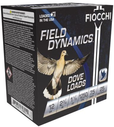 FIO 12 GA 2.75" #7.5 SHOT DOVE 25 SHOTSHELLS - Freedom Outdoors