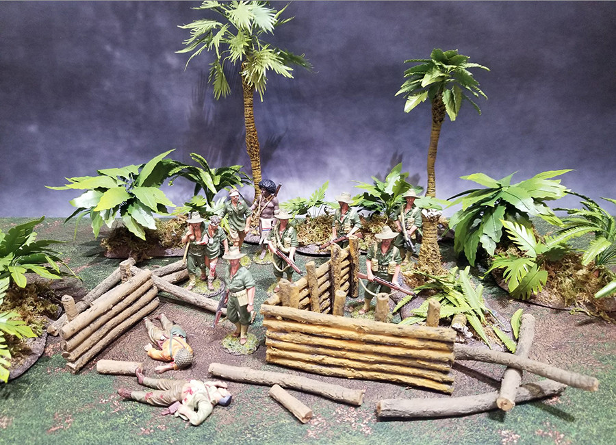 ACC016 Palm Log Defences (Long) (2 pack) - Last Post Miniatures