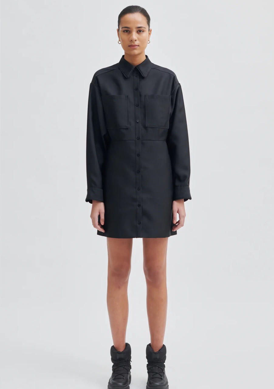 Second Female | Elegance Short Dress - Black - Contain Boutique