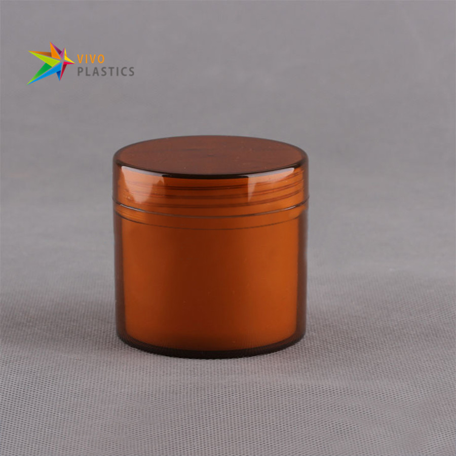 500g Amber PS Plastic Double Wall Jar with Amber Lid | Cosmetic Cream ...