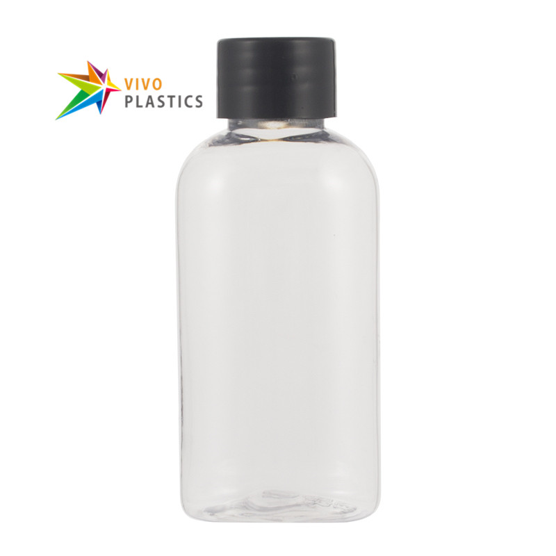 50ml Clear PET Oval Bottle with Screw Cap - VIVO PLASTICS