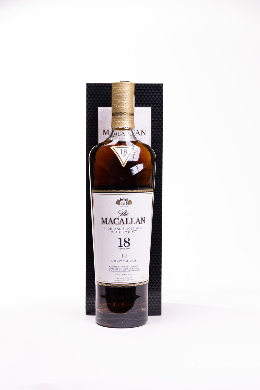 The Macallan 18 Year Old Sherry Oak Cask Single Malt Scotch Whisky 750 ML