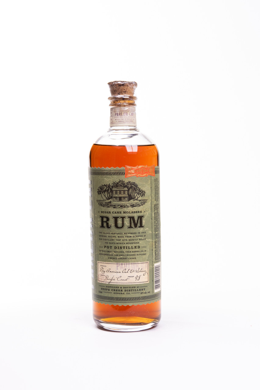 Parlor Cay Rum Sugar Cane Molasses pot distilled Sespe Creek Distillery ...