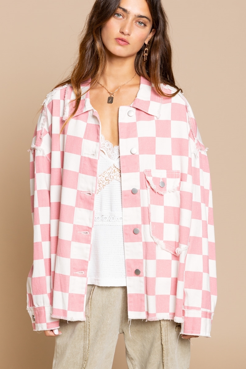 Checkered Denim Jacket Style