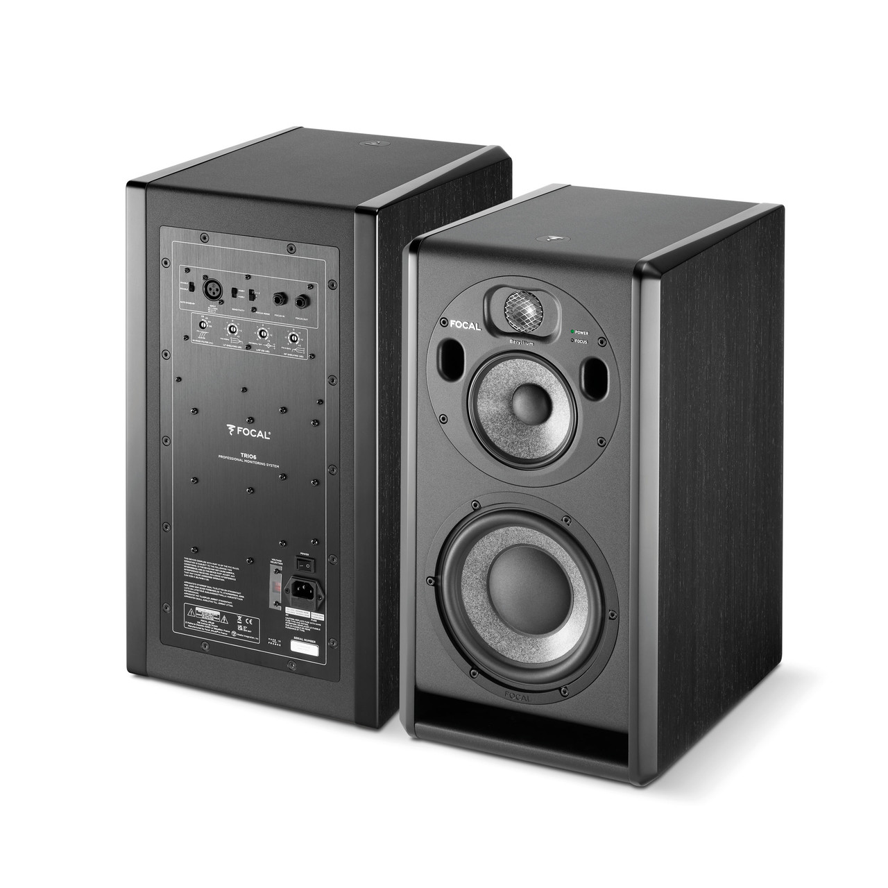 Focal Trio6 ST6 Black (Pair) Professional 3-Way Active Studio Monitors
