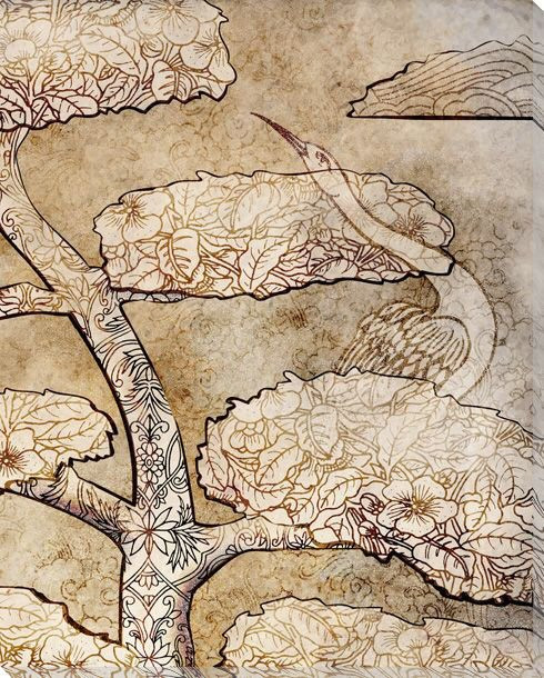 Tiger Tree II Wrapped Canvas Giclee Print Wall Art | Rustic Tree Wall Decor