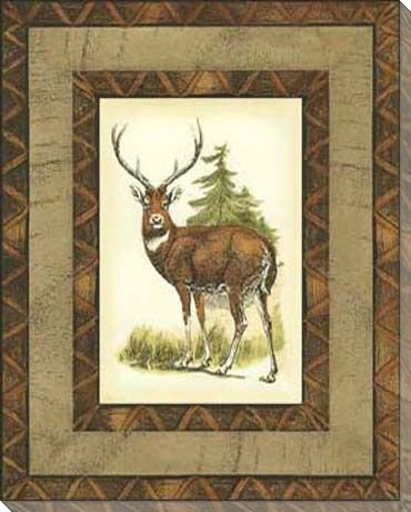 Printed Rustic Deer Wrapped Canvas Giclee Print Wall Art | Nature ...