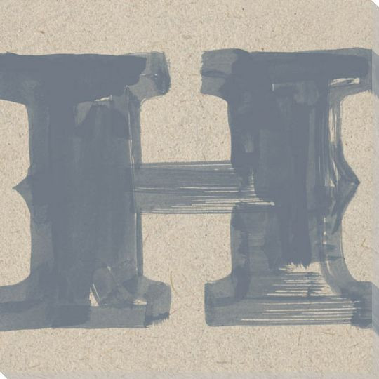Block Letter H Wrapped Canvas Giclee Print Wall Art - Wall Decor - Artwork