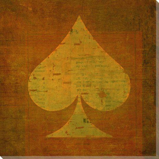 Qwerties Spade Wrapped Canvas Giclee Print Wall Art | Graphic Symbol ...