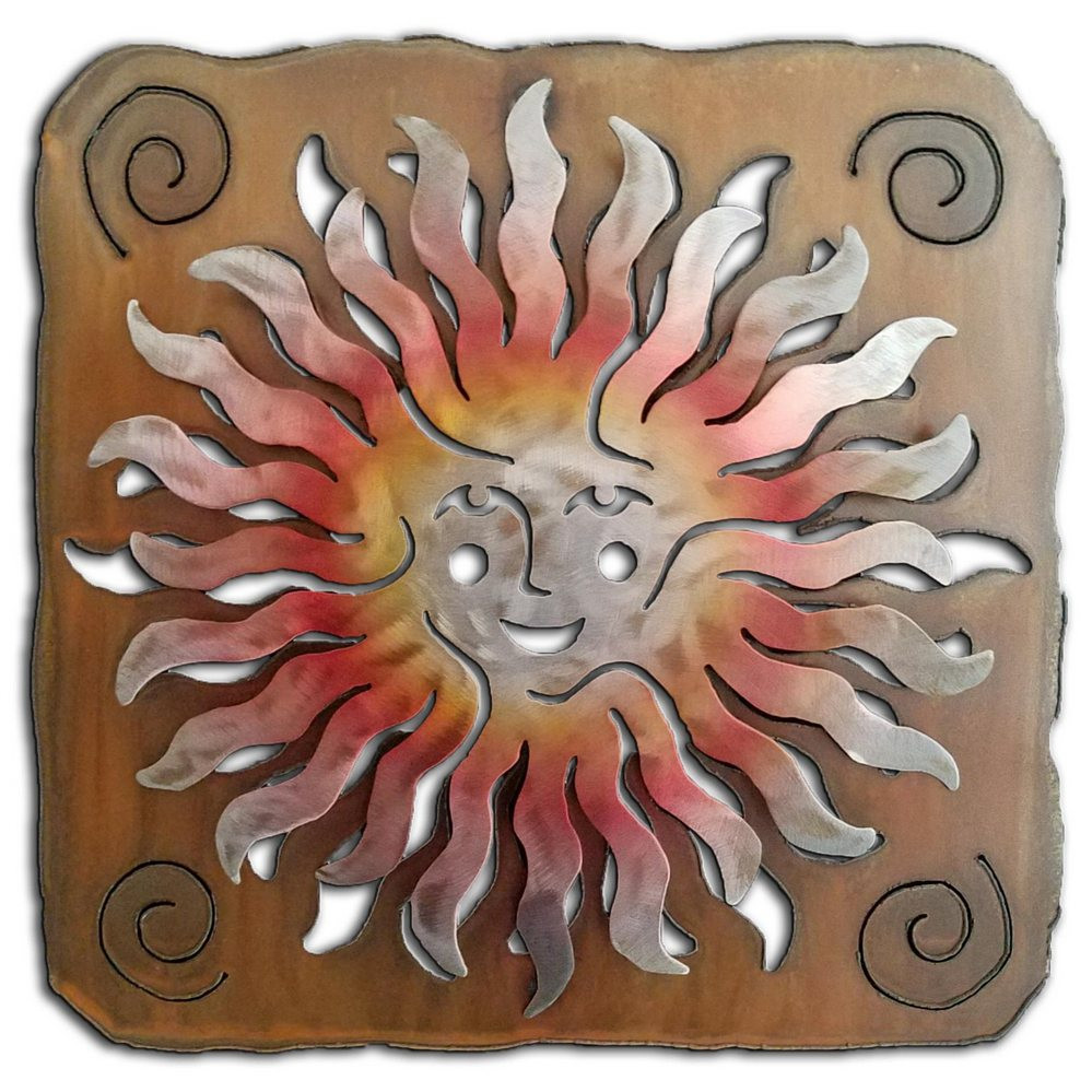 Sprite Sun Face Metal Wall Art - Southwest Metal Decor