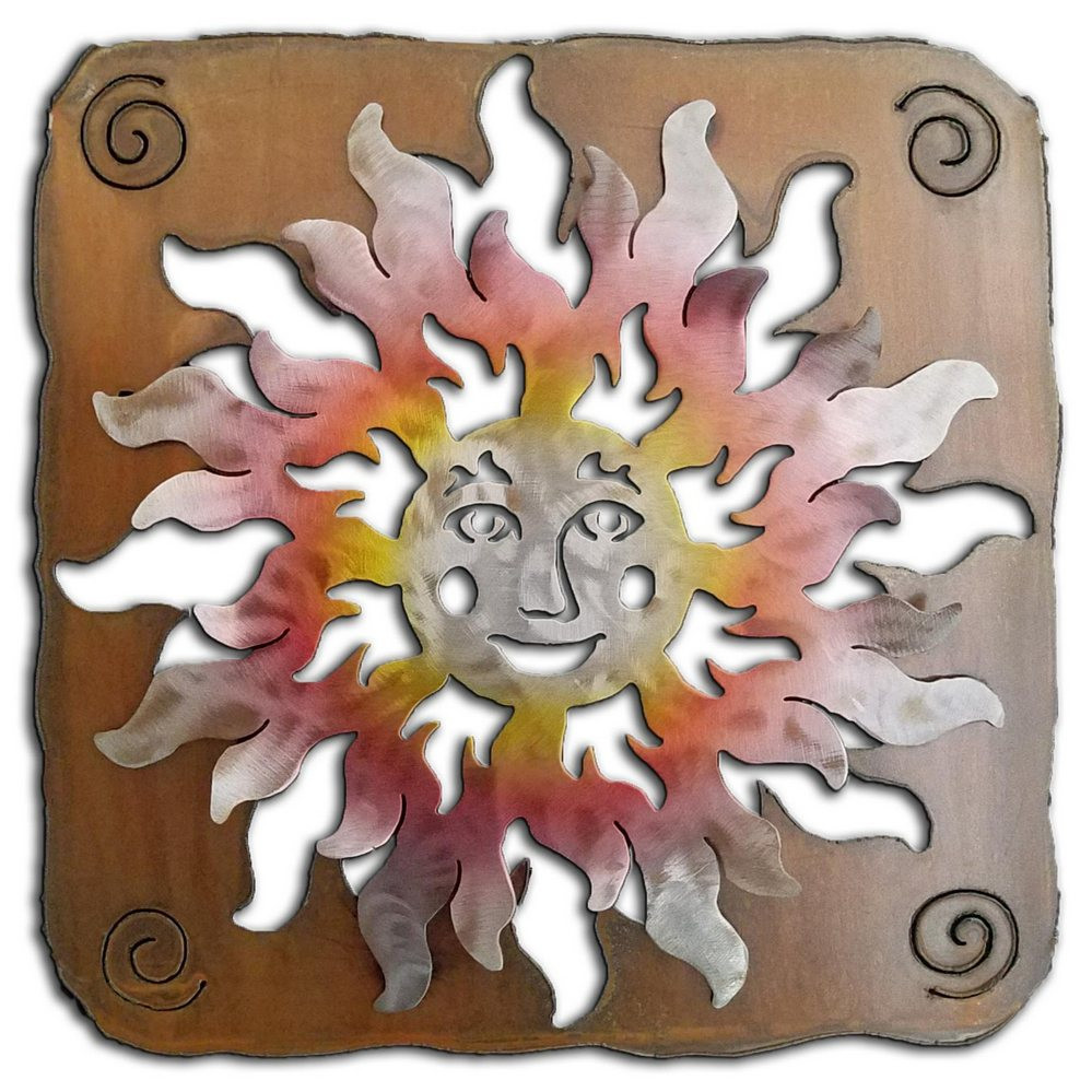 Cut Out Sprite Sun Face Sunset Swirl Wall Art - Southwest Wall Decor