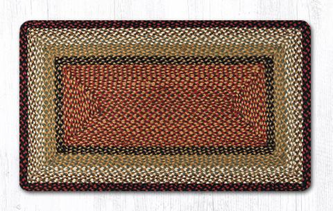 27" x 45" Burgundy Mustard Braided Jute Rectangle Rug - Floor Rug ...