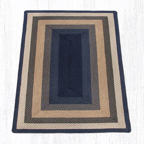 5' x 8' Light Blue Dark Blue Mustard Braided Jute Rectangle Rug - Floor ...