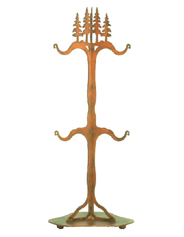 Pine Trees Metal Mug Rack | Rustic Woodland Lodge Accent