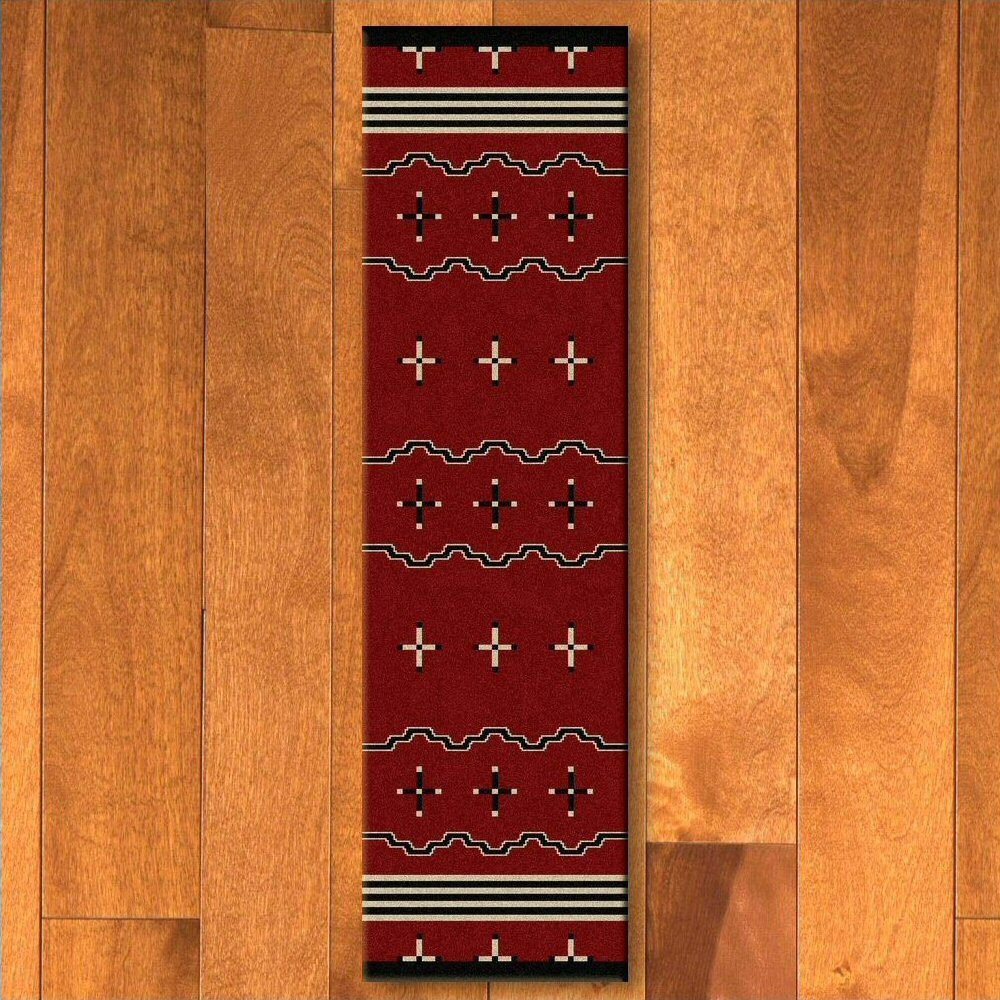 2' x 8' Big Chief Red Southwest Rectangle Runner Nylon Area Rug - Floor ...