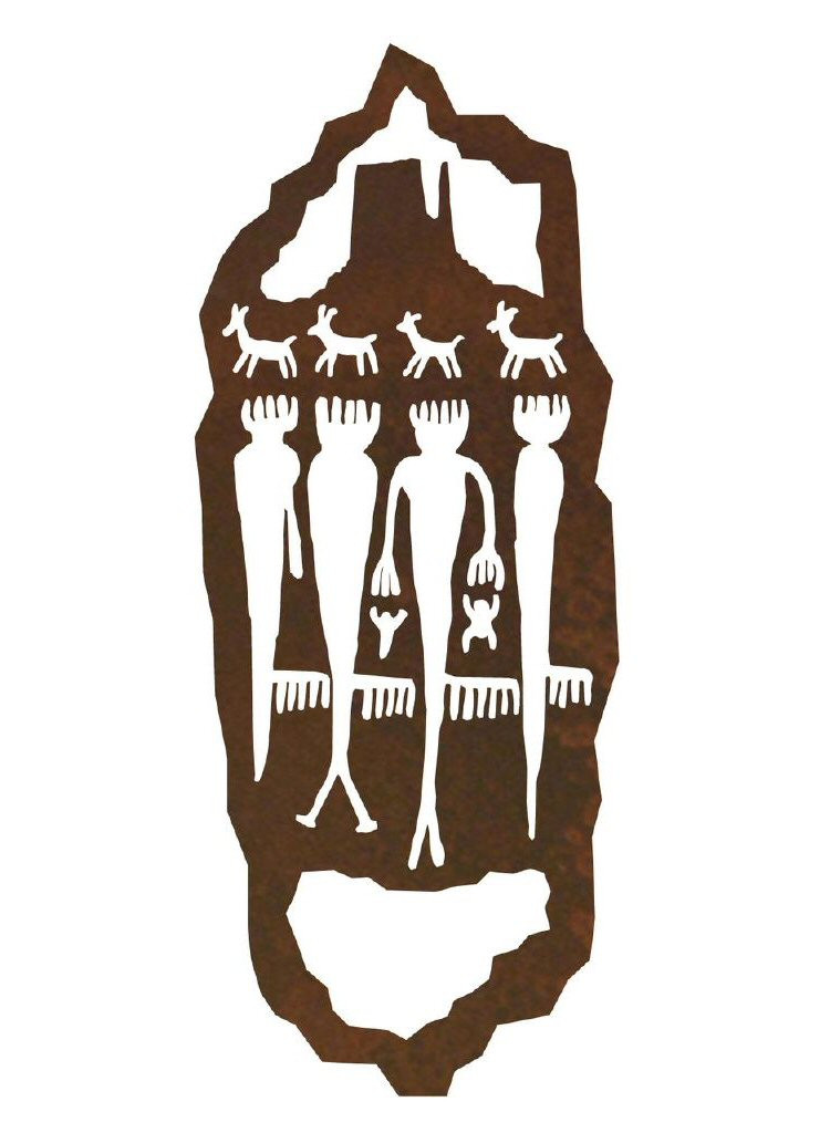 22" Oval Yei Corn Maiden Metal Wall Art | Native Southwest Decor