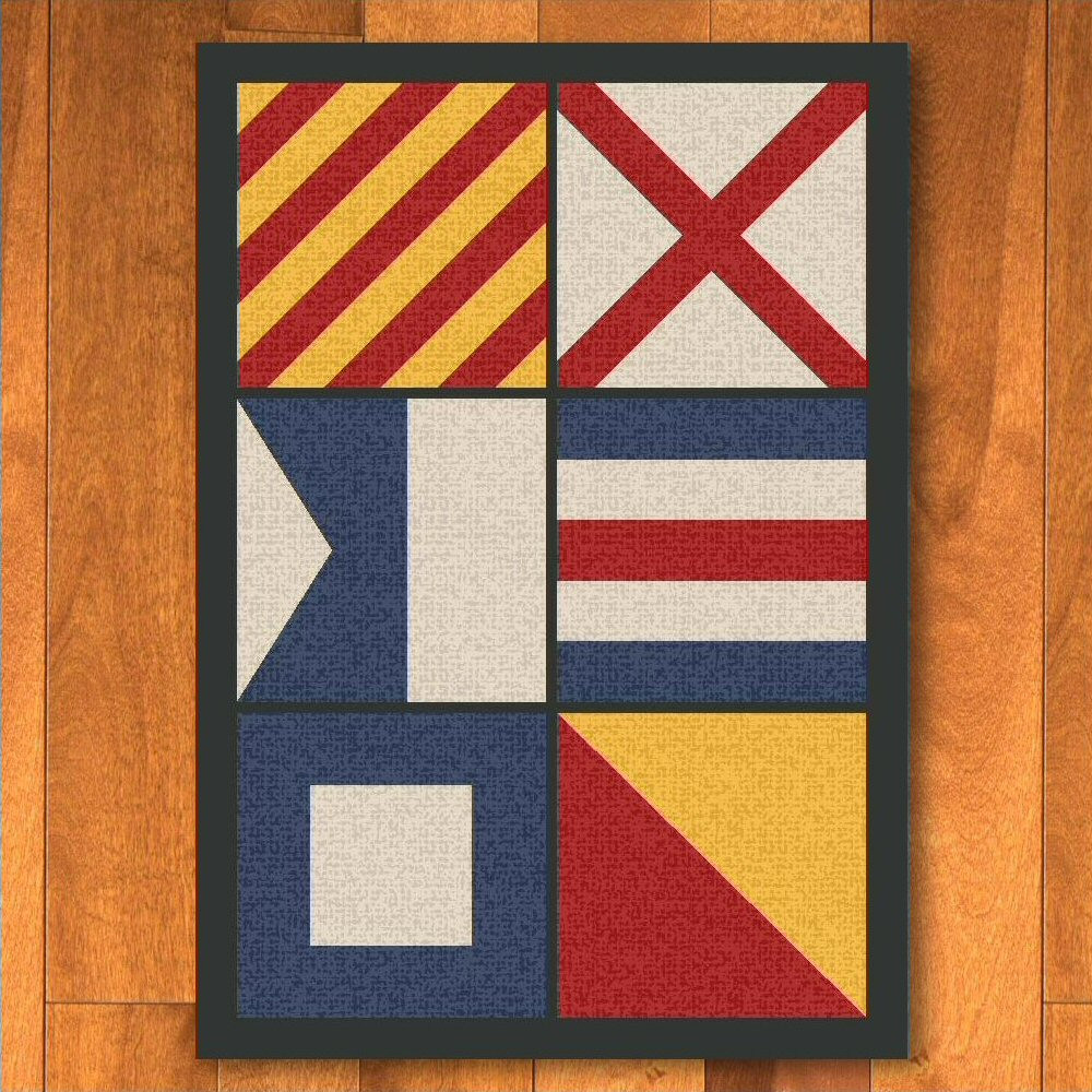 3' x 4' Nautical Signal Flag Rectangle Scatter Nylon Area Rug - Floor ...